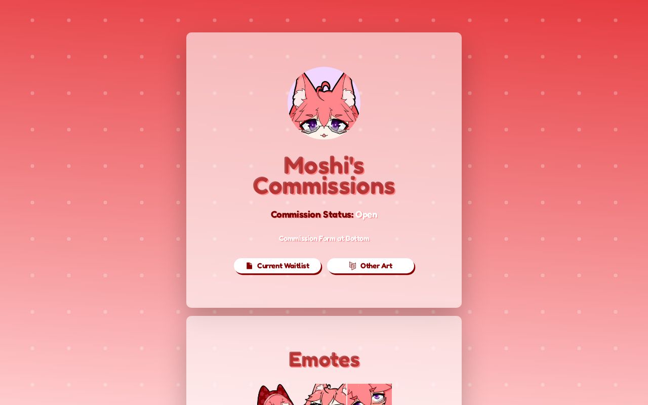 Moshi's Commissions!